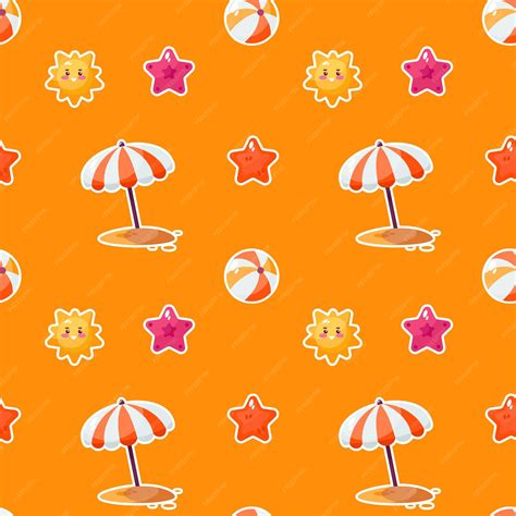 Patrón De Playa De Verano Vector Premium