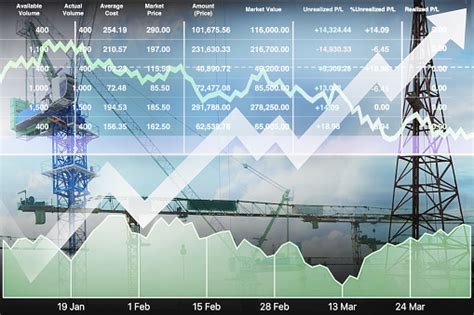 부동산 부동산 사업 보험 및 건설 산업에 대한 성공적인 투자의 주식 금융 지수는 건설 현장 배경에 그래프와 차트를 가지고 있습니다 0명에 대한 스톡 사진 및 기타 이미지