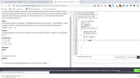 Minimum Number Of Jumps To Reach End Youtube