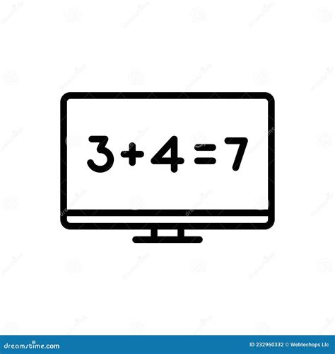 Black Line Icon For Sum Total And Number Stock Vector Illustration