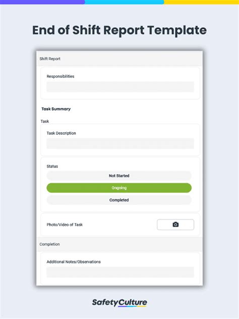 Free End Of Shift Report Template Pdf Safetyculture
