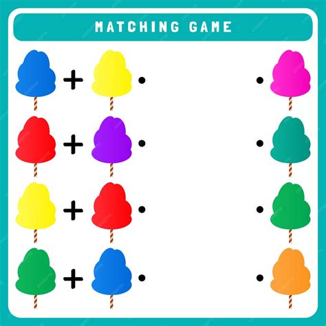 색상 학습 워크시트 프리미엄 벡터