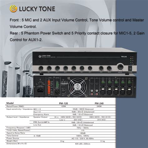 Project Mixer Amplifiers W Mic And Aux Input Volume Control Power Amplifier Amplifiers