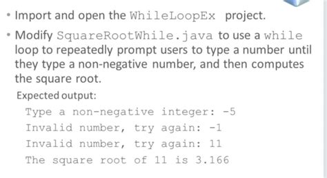 Solved Import And Open The WhileLoopEx Project Modify Chegg Com