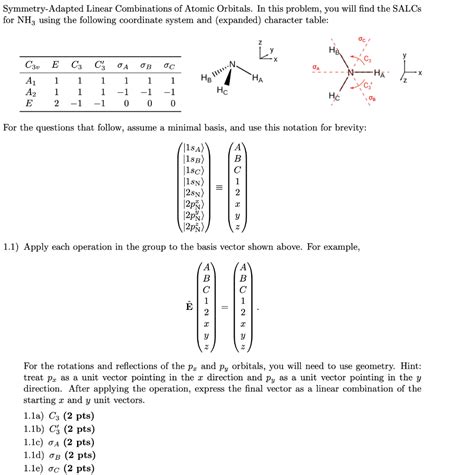 Solved Symmetry Adapted Linear Combinations Of Atomic