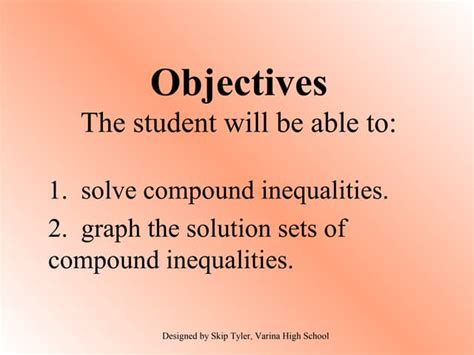 Solve Complex Inequalities Algebra 1 Ppt