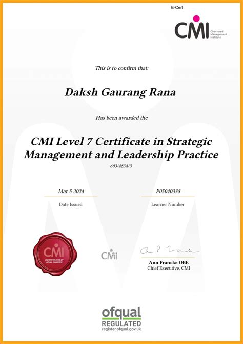 Daksh Rana On Linkedin Delighted To Share That Ive Now Obtained My Chartered Management