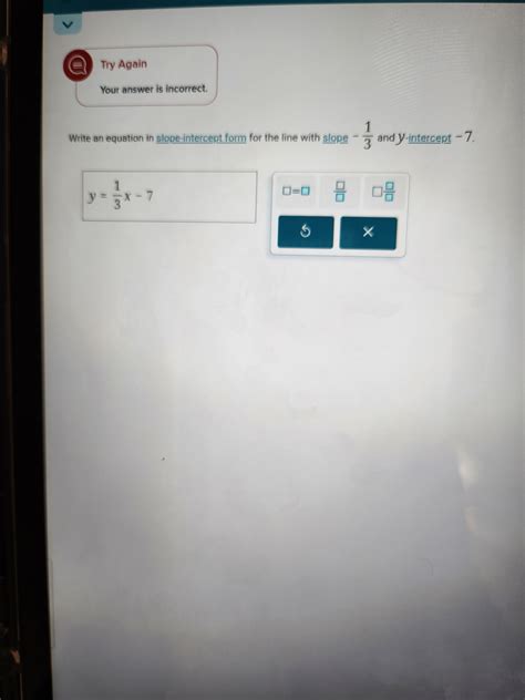 Write An Equation In Slope Intercept Form For The Line With Slope 1 3 An