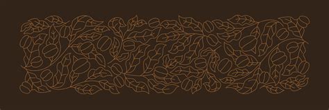 커피 분기 배경입니다 콩과 나뭇잎 커피 식물 패턴입니다 포장지 편집 가능한 윤곽선 획 벡터 선입니다 팩 디자인 커피나무에 대한