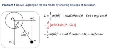 Solved Problem Derive Lagrangian For This Model By Showing Chegg