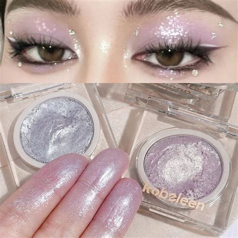 퍼플 다이아몬드 하이라이터 파우더 팔레트 지속되는 반짝이 얼굴 윤곽 브라이트닝 메이크업 쉬머 일루미네이트 하이라이트 화장품