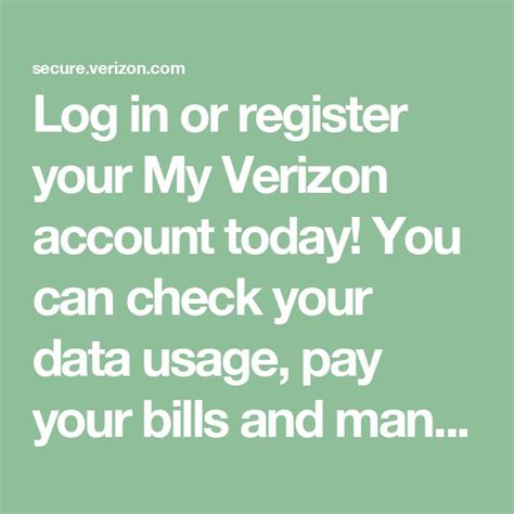 The Text Reads Log In Or Register Your My Verizon Account Today You Can