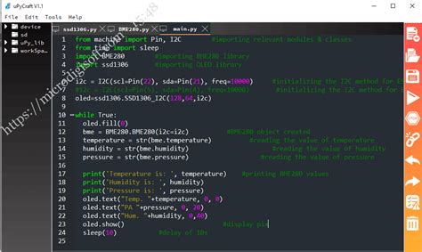 micropython bme280 and ssd1306 oled with esp32 esp8266