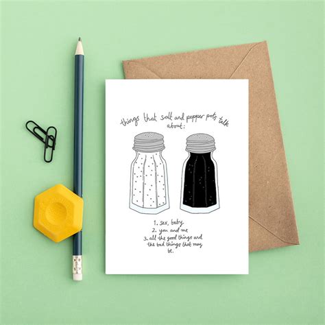 SEX BABY Hand Drawn Cards Funny Greeting Cards Illustrated Card Funny Card Salt And Pepper