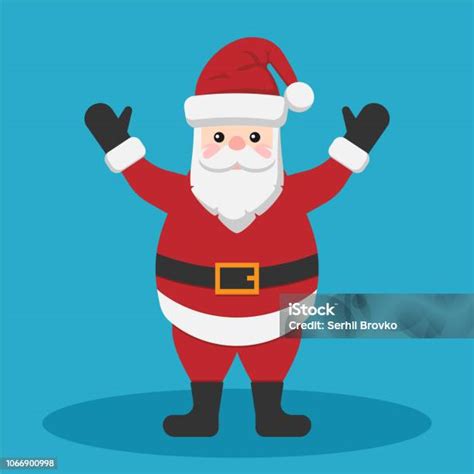 행복 한 산타 클로스 아이콘 흰색 배경에 고립입니다 벡터 일러스트입니다 겨울에 대한 스톡 벡터 아트 및 기타 이미지 겨울