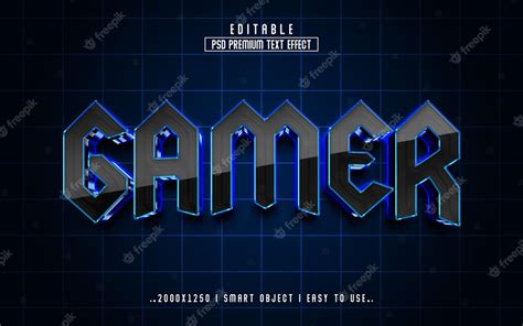 Premium Psd Gamer 3d Editable Text Effect Style Template
