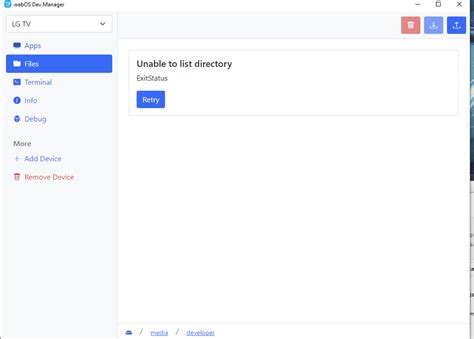 Unable To Access Filesterminal Of Lg Tv · Issue 63 · Webosbrewdev Manager Desktop · Github