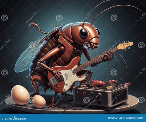 Cockroach Drum Sketch Vector Illustration 214199153
