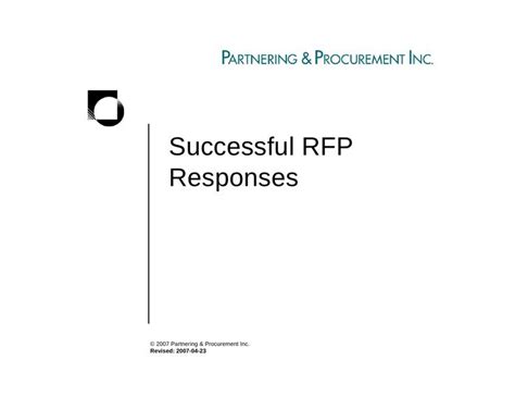 Successful Rfp Responses By Mike97 Via Slideshare Rfp Response Rfp Proposal Writing