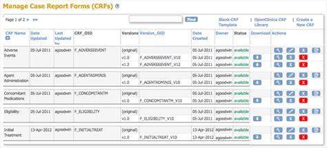 Create And Modify Case Report Forms Crfs Openclinica Reference Guide