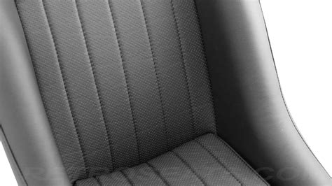 Retro Classic Vintage Racing Bucket Seats Black Perforated With Slider