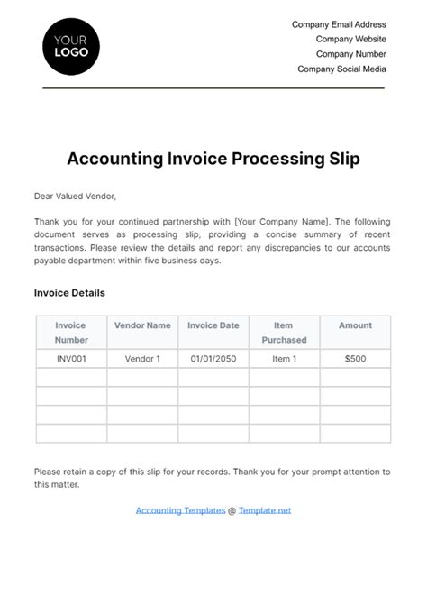 Free Accounting Invoice Processing Slip Template To Edit Online Free Accounting Invoice Processing Slip Template To Edit Online