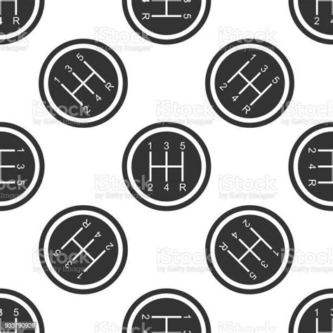 기어 시프 터 아이콘 원활한 패턴 백색 배경입니다 전송 아이콘입니다 평면 디자인입니다 벡터 일러스트 레이 션 기계공에 대한 스톡 벡터 아트 및 기타 이미지 Istock