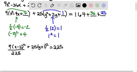 Solved Convert Each Equation To Standard Form By Ecompleting The Square On X And Y Then Graph