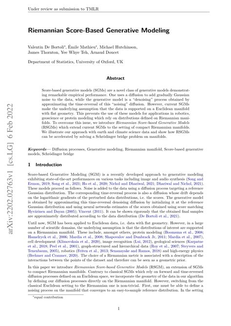 Pdf Riemannian Score Based Generative Modeling
