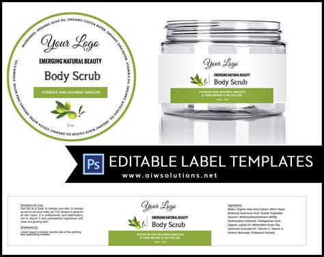Cosmetic Label Design Template