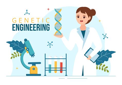 Genetic Engineering And Dna Modifications Illustration With Genetics