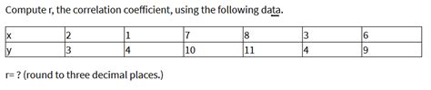 Solved Computer The Correlation Coefficient Using The Chegg