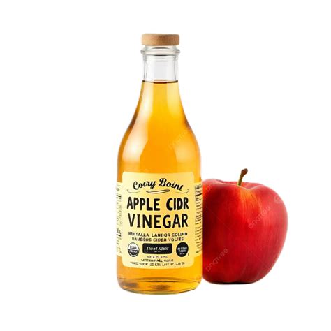유리병 사과 사이다 식초 나무 모자 노랑 노란색 라벨 빨갛다 붉다 적색 투명한 액체 제품 제품 사진 흰색 배경 흰 배경 하얀