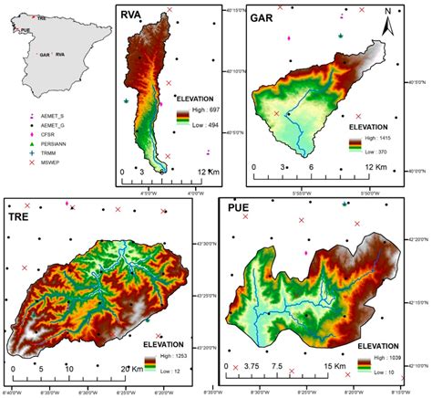Location Elevation And Gridded Precipitation Datasets Of The Selected