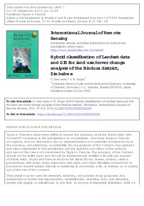Pdf Hybrid Classification Of Landsat Data And Gis For Land Usecover