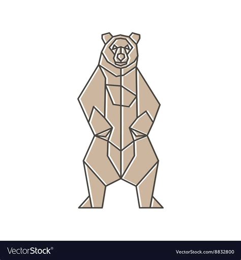 Bear Of The Contour Lines Polygons Low Poly Vector Image Geometric Bear