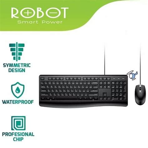 Robot Keyboard Km2600 Set Combo Keyboard And Mouse For Komputer Laptop Original Garansi Original