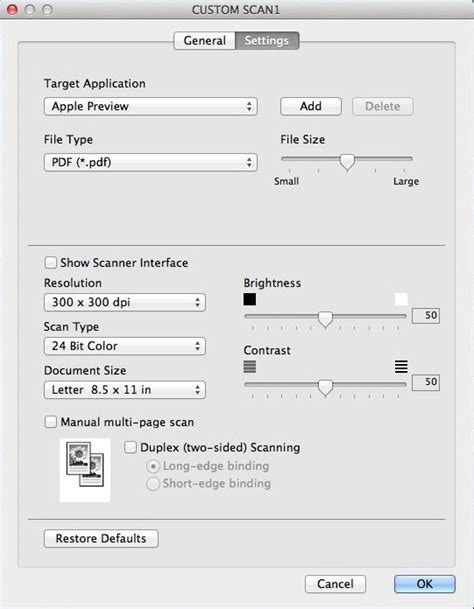 how do i configure the custom scan buttons for controlcenter brother