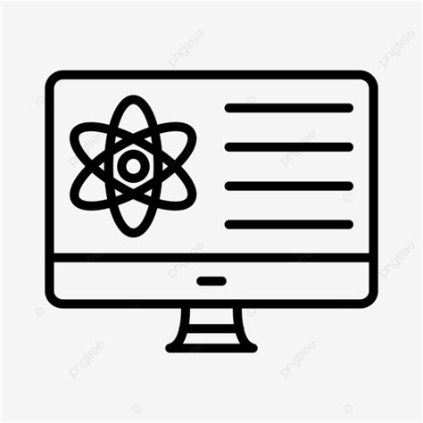 computer science line icon vector computer education monitor png and