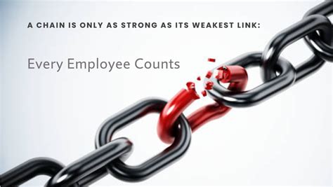 a chain is only as strong as its weakest link why every employee counts