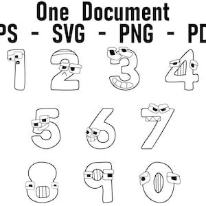One Document Complete Alphabet Lore Bundle, uppercase, Lowercase and Number EPSSVGPNGPdf, Blank ...