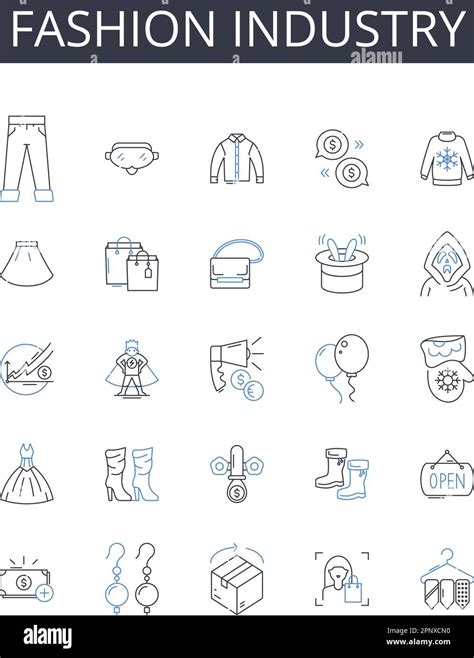 Fashion Industry Line Icons Collection Immersive Conceptual Spatial Experimental Multimedia