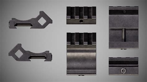Artstation Offset Picatinny Rail Adapter 45 Degree 3d Model Low Poly 3d Model Game Assets