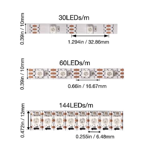 Addressable Ws2812b Flexible Digital Rgb Led Pixel Strip Ic 5v 12v 24v 30led 60led 144led Ip30