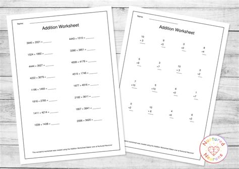 Addition Worksheet Maker Generate Math Worksheets And Print Pdfs For