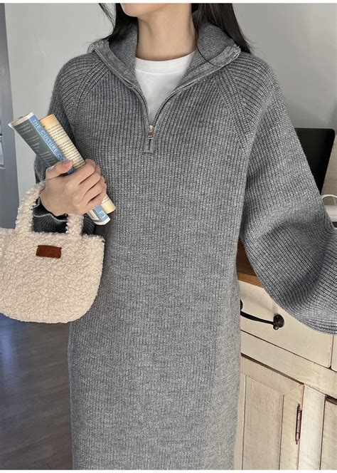 핫핑 Made 요미 루즈핏 반집업 니트롱원피스 44~110