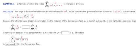 solved 8 example 1 determine whether the series 2 7n2 5