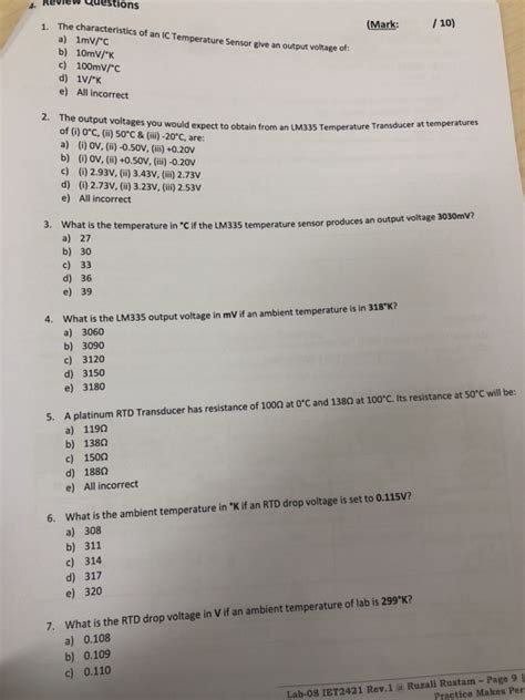 Solved Review Questions 1 The Characteristics Of An IC Chegg Com