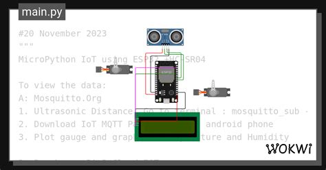 W5 OCT24 ESP32+HC-SR04 MicroPhyton+MQTT TASK MOHD FATHURRAHMAN - Wokwi ESP32, STM32, Arduino ...