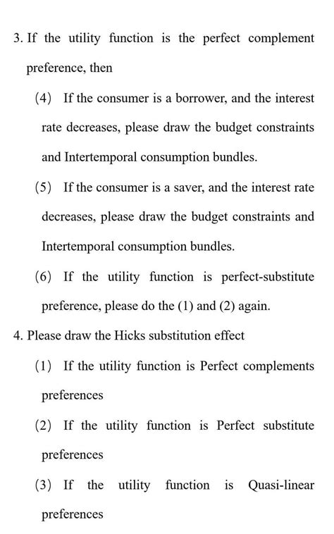 solved 3 if the utility function is the perfect complement